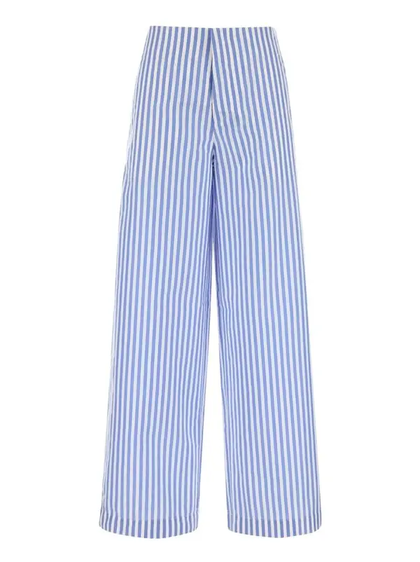 Philosophy Di Lorenzo Serafini Striped Poplin Wide Leg Trousers - Stripped