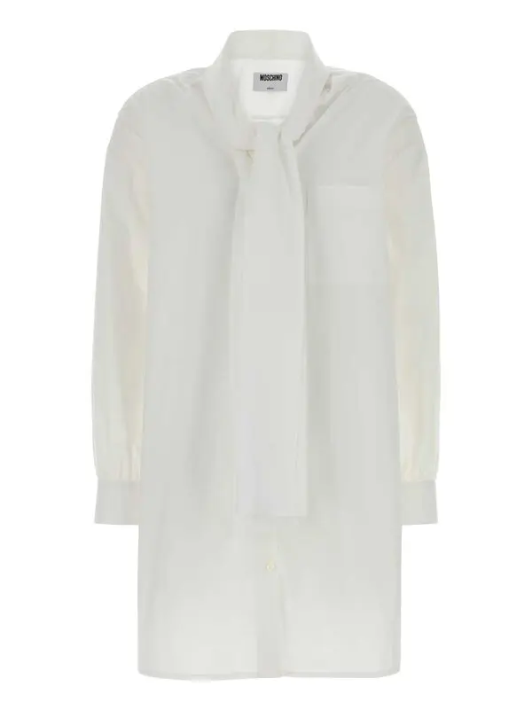 Moschino Stretch Poplin Shirt Dress - White
