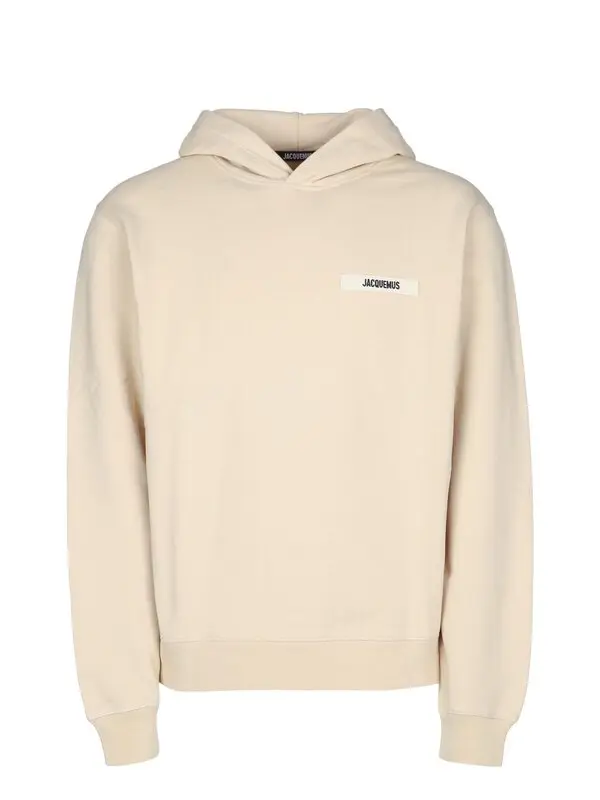 Jacquemus Jacquard Grosgrain Hoodie - Beige