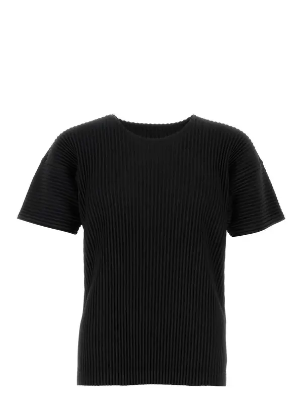 Issey Miyake Pleated Polyester T-shirt For - Black