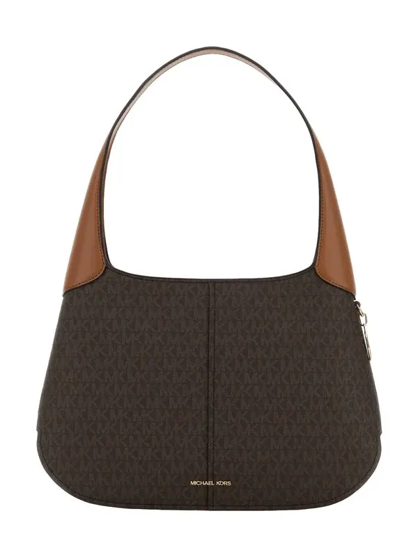 Michael Kors Monogram Canvas Shoulder Bag With Golden Hardware - Printed