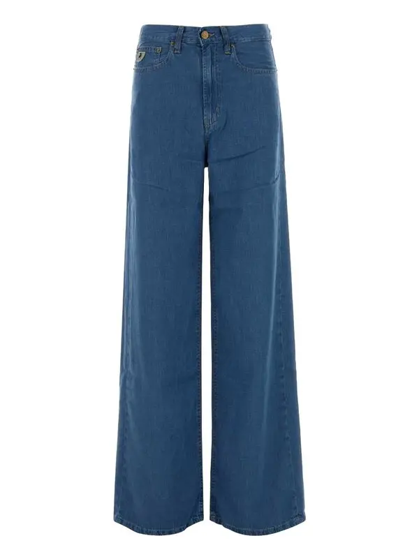 LOIS Denim Wide-leg Jeans In Lyocell-linen Blend - Light Blue
