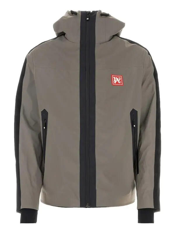 Palm Angels Technical Ski Jacket With Logo - Silver