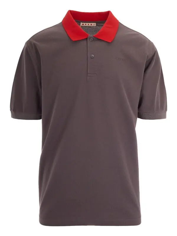 Marni Cotton Piqué Polo Shirt - Truffle