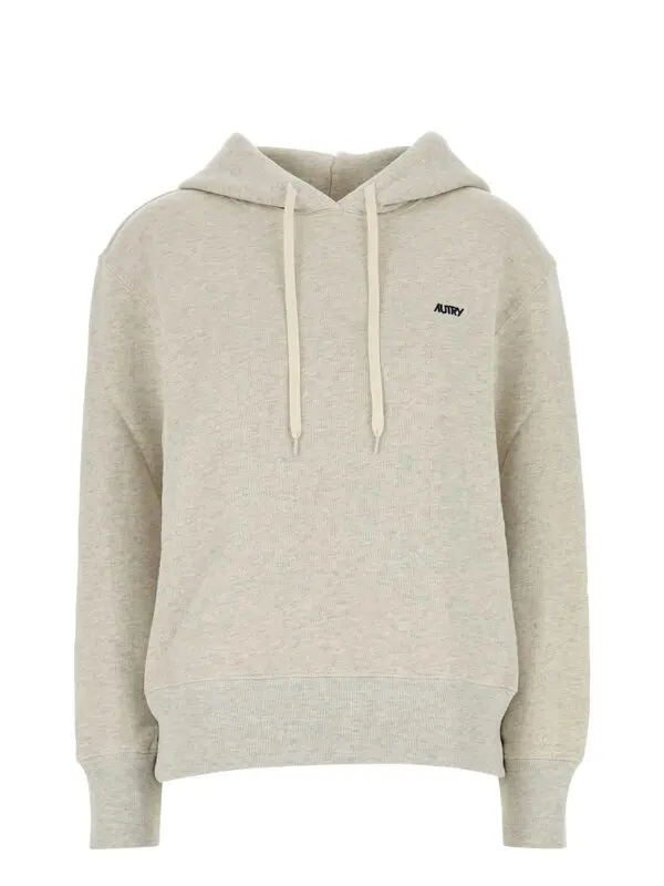 AUTRY Melange Cotton Hooded Sweatshirt - Grey