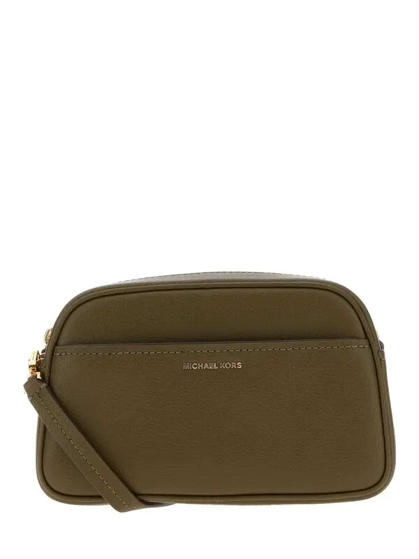 Michael Kors Jet Stet Leather Crossbody Handbag - Green