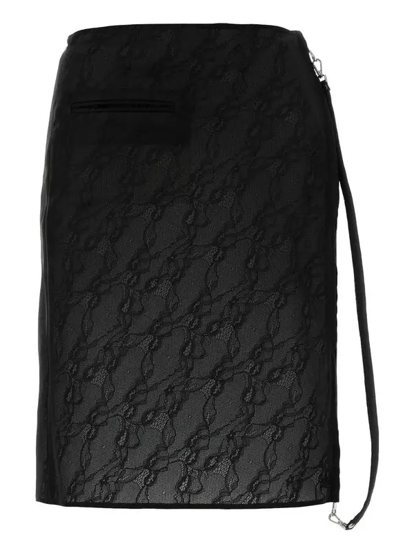 COURREGES Stretch Nylon Blend Mini Skirt - Black