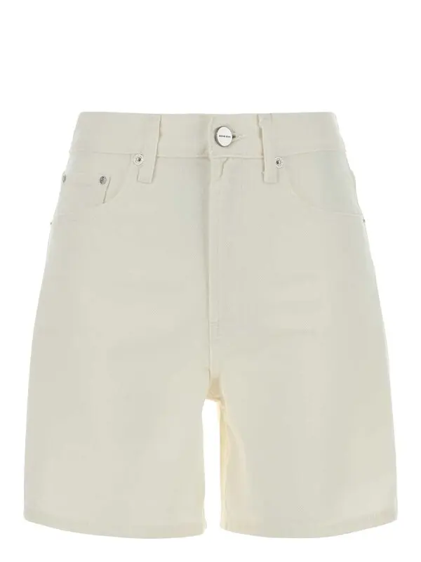 ANINE BING Classic Organic Cotton Denim Shorts - White