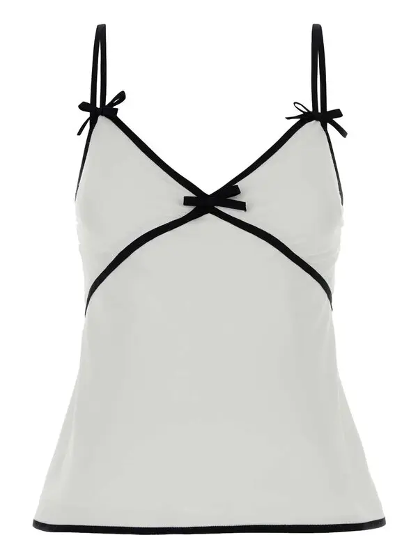 Moschino Camisole Top With Bow Detail - White