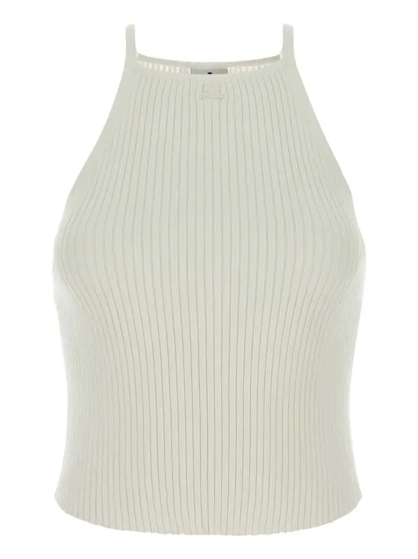 COURREGES Ribbed Viscose-blend Tank Top - White