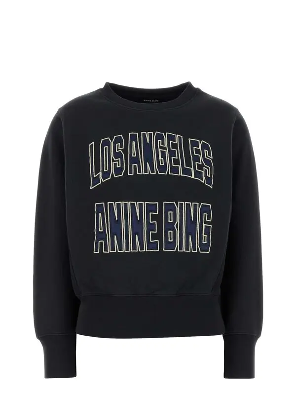 ANINE BING Harry Sweatshirt In Cotton Blend - Blue