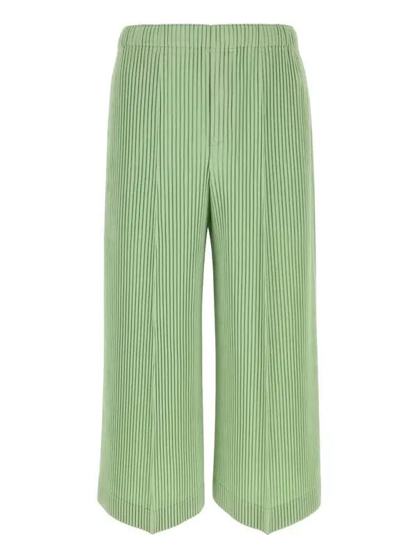 Issey Miyake Homme Plissé Pleated Polyester Pants - Green