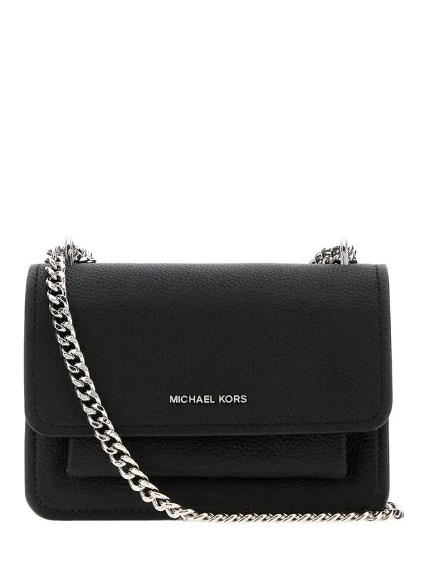 Michael Kors Mini Claire Leather Shoulder Handbag With Crossbody Strap - Black