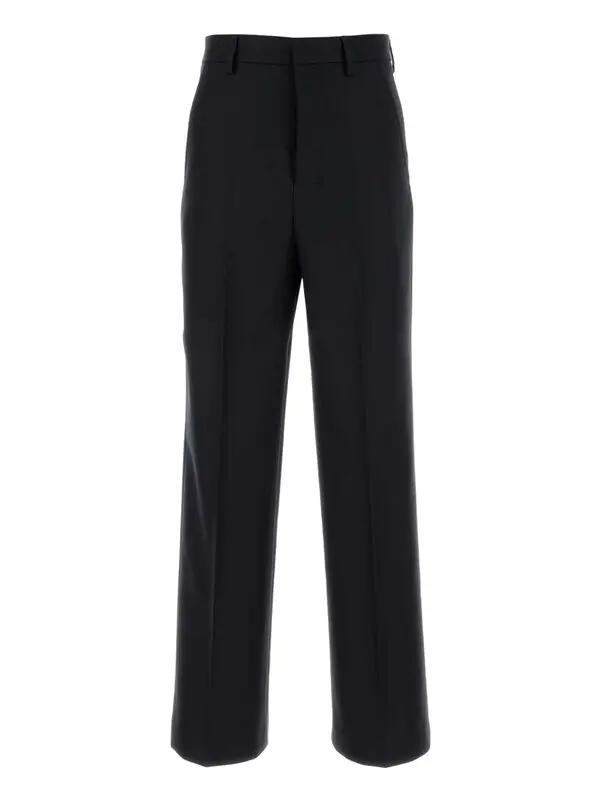 AMI Paris Midnight Wool Tailored Trousers - Blue