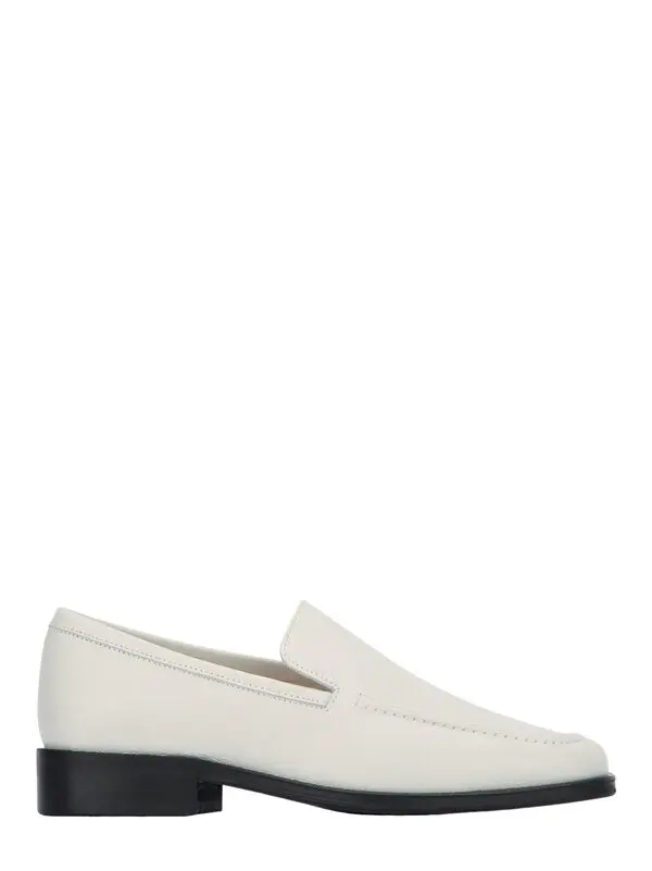 Calvin Klein Flat Loafers In Tumbled Leather - Dkecru