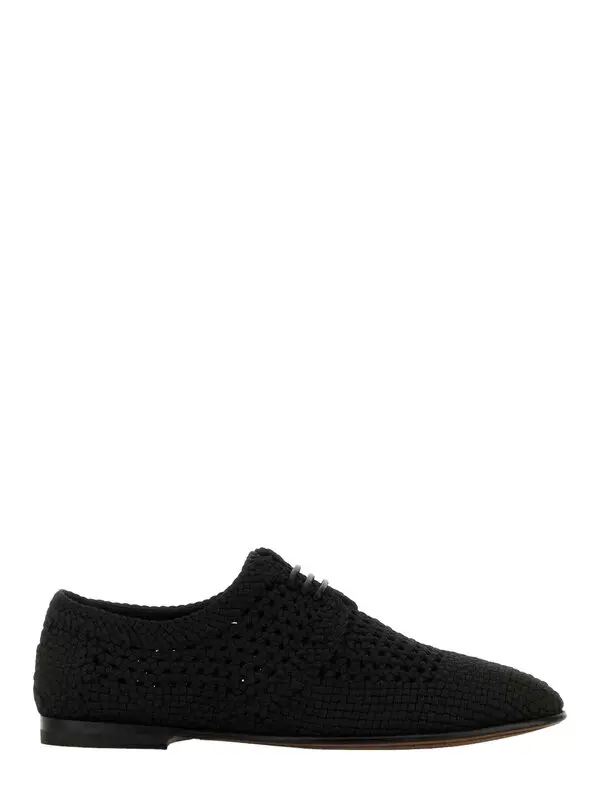 Dolce & Gabbana Crochet Lace-up Flat Shoes - Black