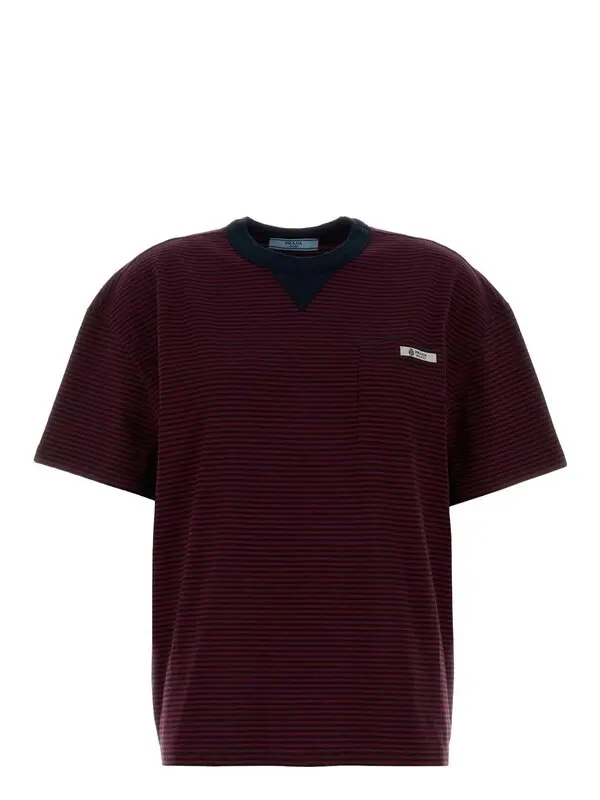 Prada Striped Cotton Oversize T-shirt - Stripped