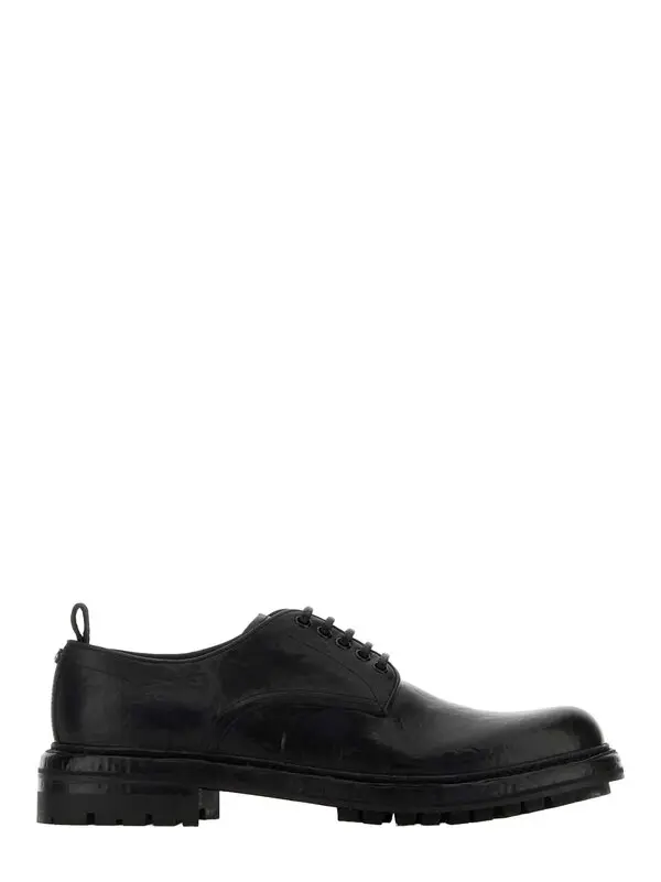Dolce & Gabbana Calf Leather Lace-up Shoes - Black