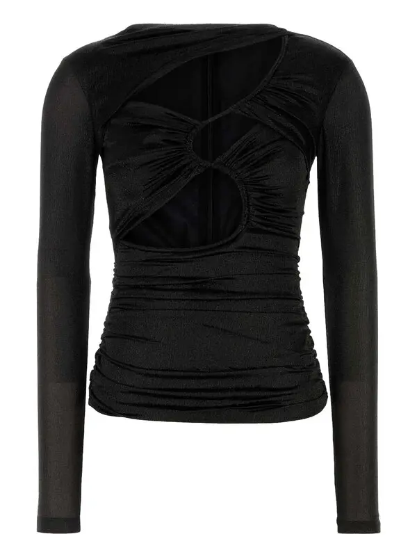 Isabel Marant Étoile Stretch Silk-blend Rose Top - Black