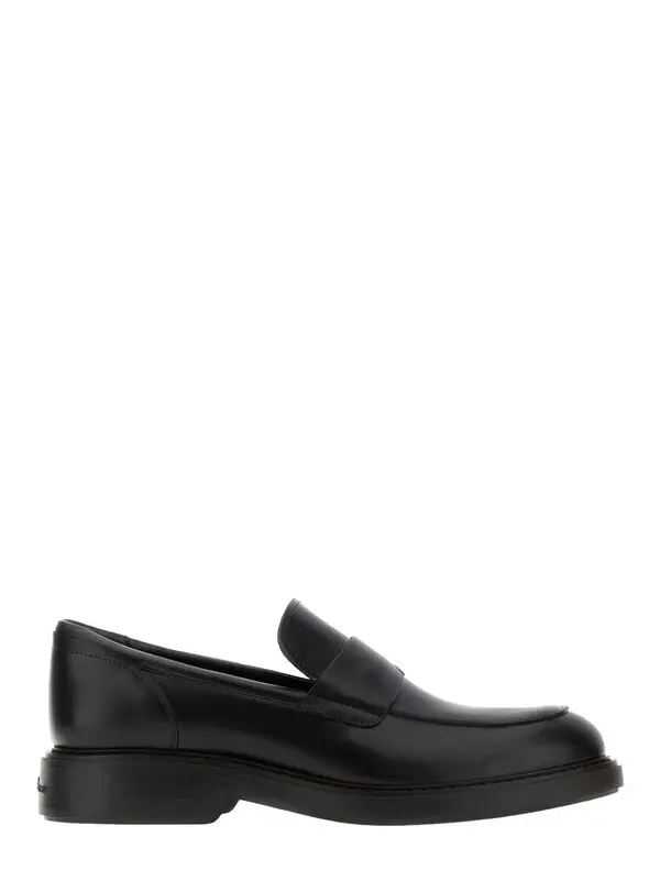 Hogan Leather Loafers - Black