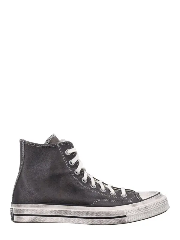CONVERSE Leather High-top Sneakers With Chain Detailing - Nero