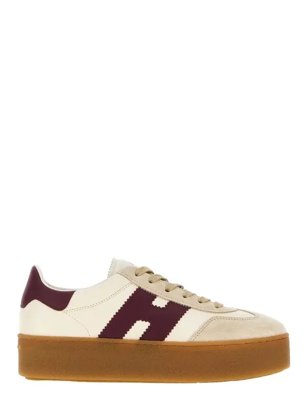 Hogan Two-tone Leather And Suede Lace-up Sneakers - Multicoloured