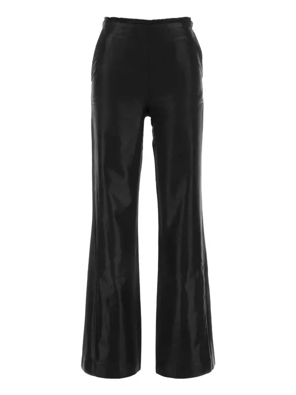 DIESEL® Polyester & Virgin Wool Tailored Wide Leg Pants - Black