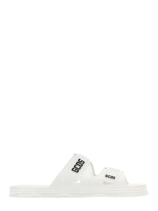 Gcds Rubber Slides With Logo Detailing - White