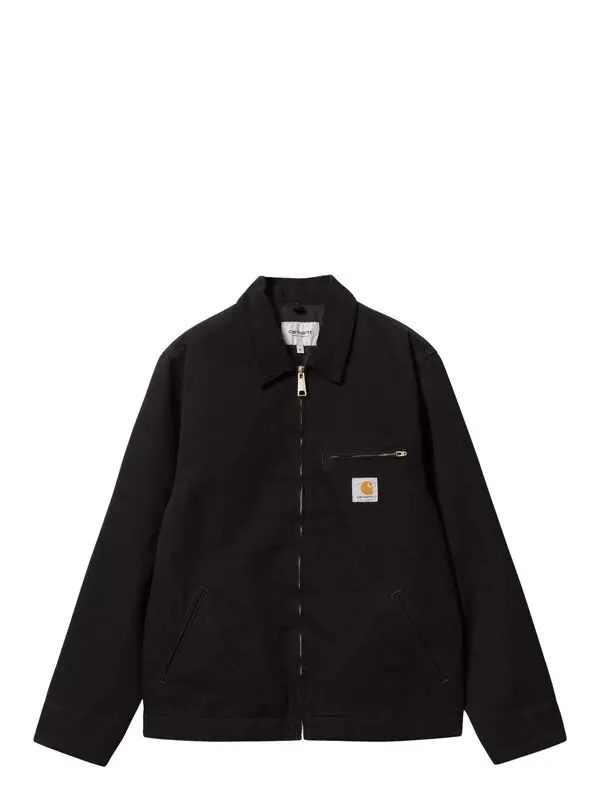 Carhartt Work In Progress Cotton Detroit Jacket With Ribbed Collar - Black
