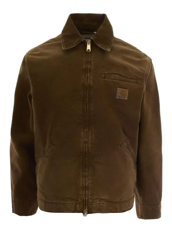 Carhartt Work In Progress Relaxed Fit Dearborn Canvas Hamilton Jacket With Corduroy Collar - Brown