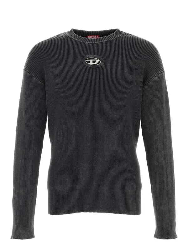 DIESEL® K-darren Cotton Knit Sweater - Black