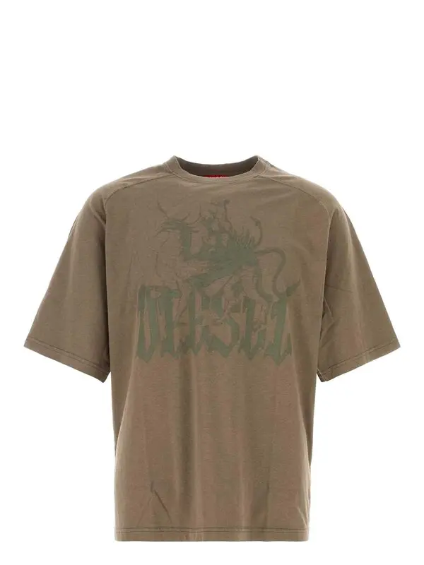 DIESEL® Mud Cotton-blend T-jussi T-shirt - Brown