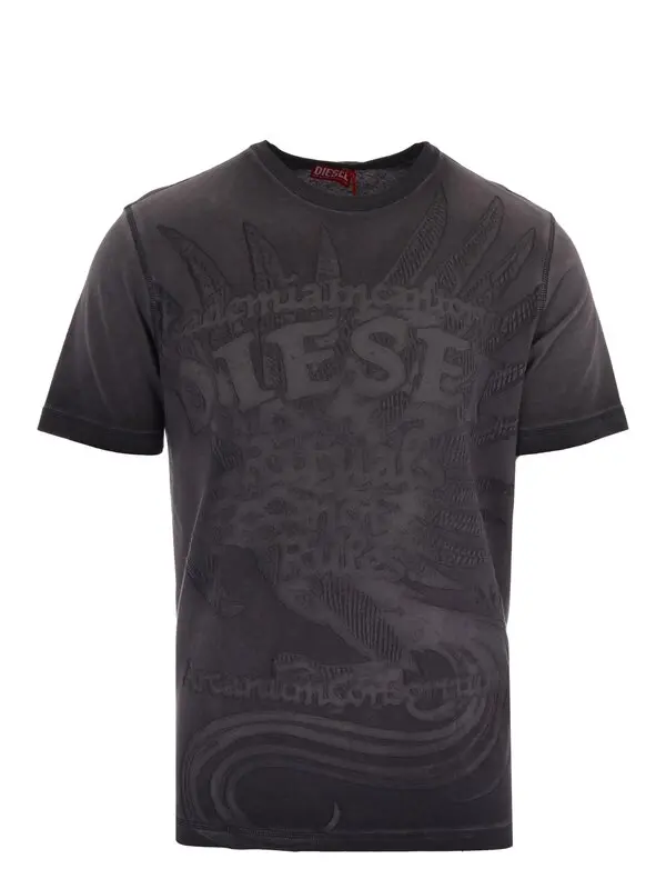 DIESEL® Graphic Crewneck T-shirt - Plum/purple