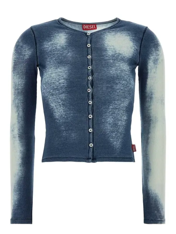 DIESEL® Stretch Cotton T-gabriel Cardigan - Blue