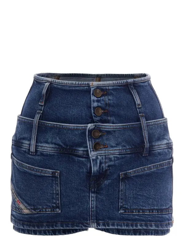 DIESEL® High-rise Cargo Mini Skirt - Denim