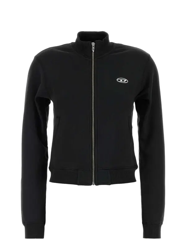 DIESEL® Cotton Zip-up Sweatshirt - Black