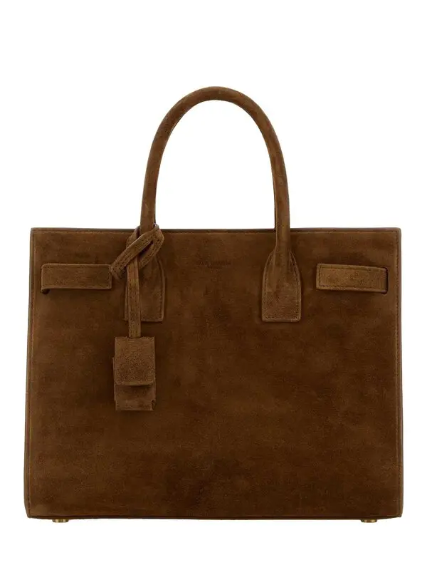 Saint Laurent Suede Sac De Jour Handbag - Brown