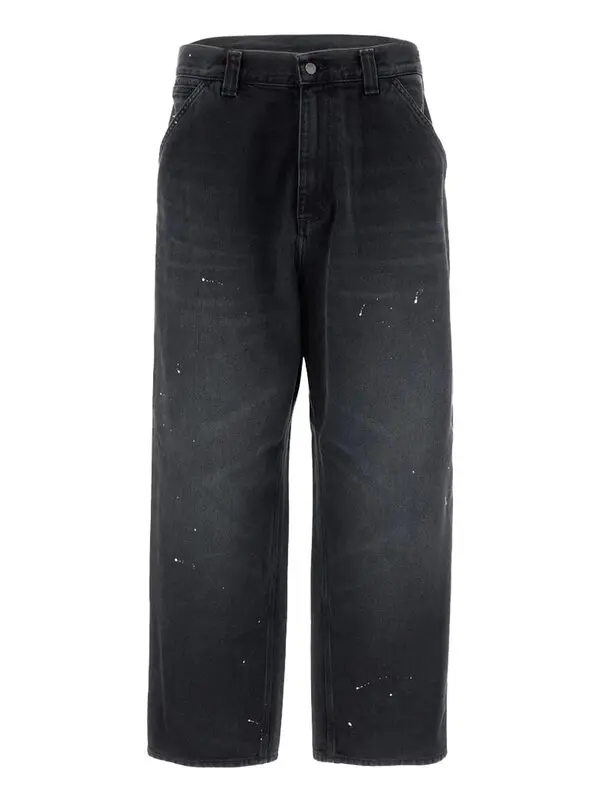 Carhartt Work In Progress Wide-leg Jeans With Paint Splatter Detail - Black