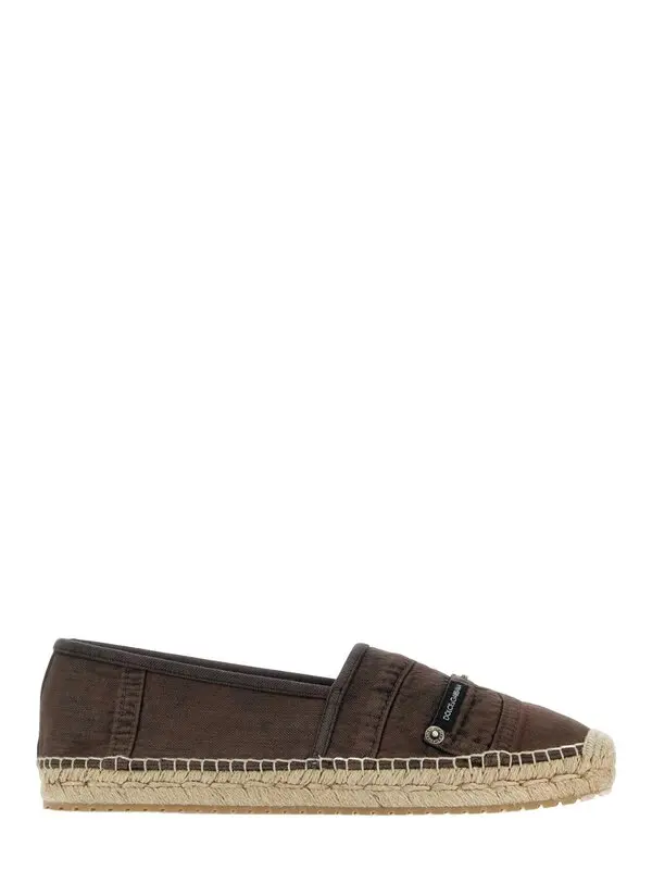 Dolce & Gabbana Denim Espadrille Sneakers - Brown