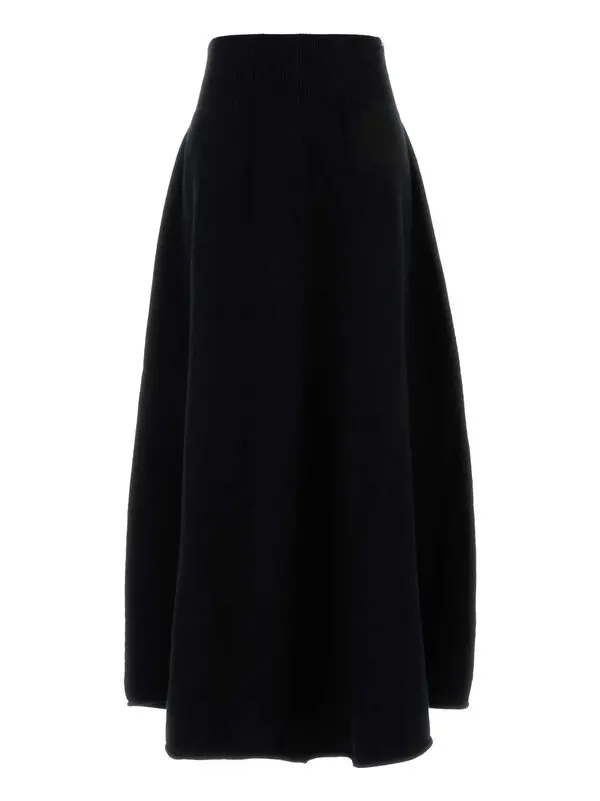 Extreme Cashmere Stretch Cashmere Blend Midi Skirt - Black