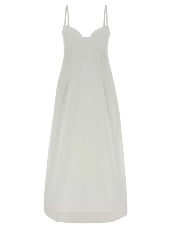 Co Cotton Poplin Midi Dress - White