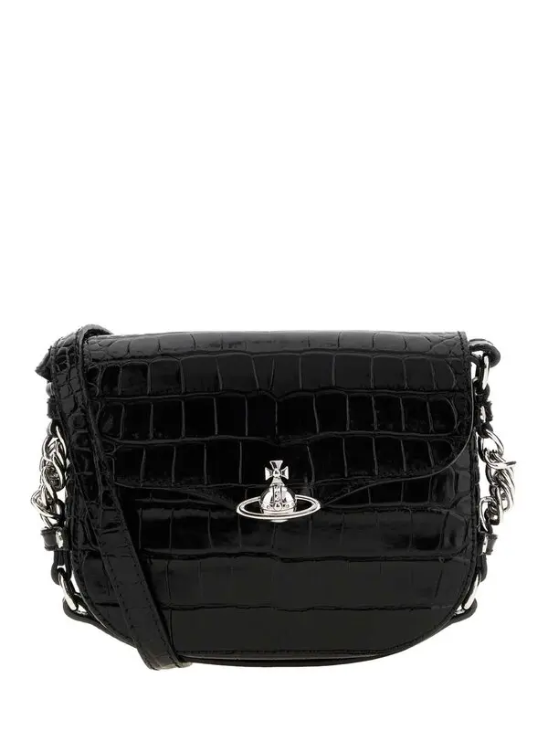 VIVIENNE WESTWOOD Hunter Flap Crossbody Bag - Black