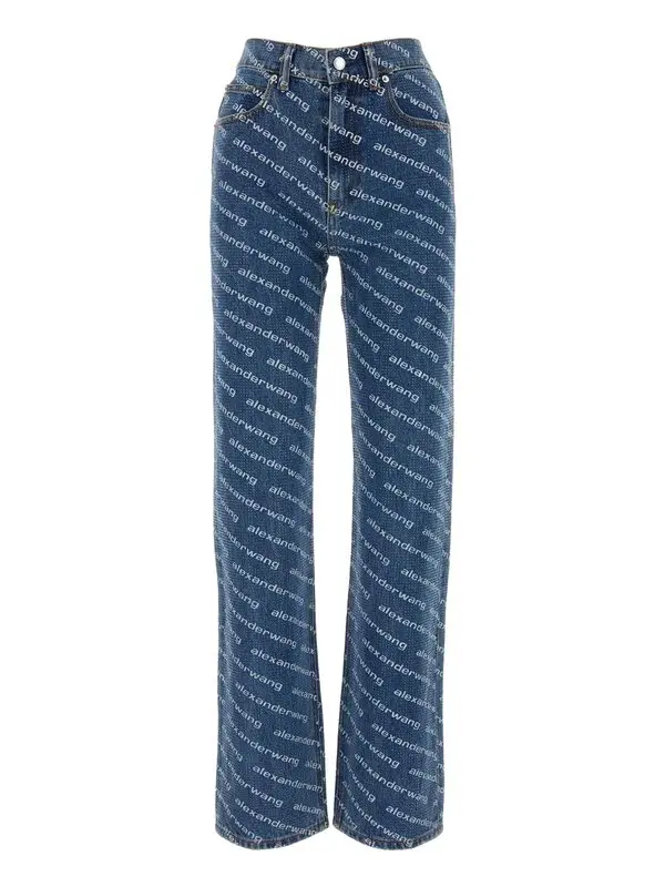 Alexander Wang Printed Denim Jeans - Blue