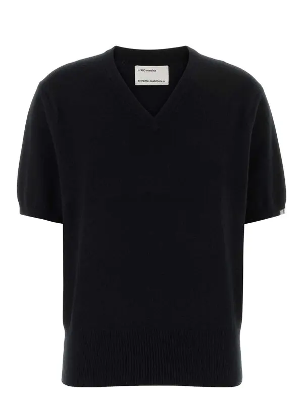 Extreme Cashmere Stretch Cashmere Blend V-neck Sweater - Black