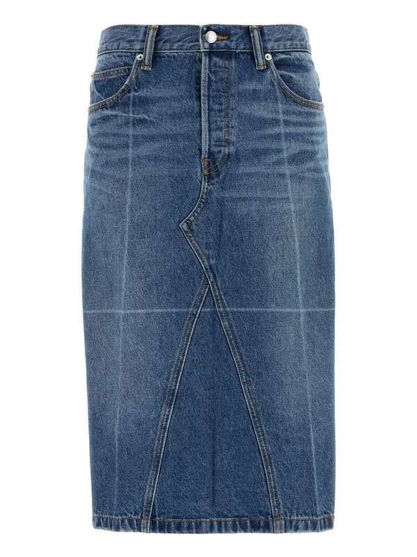 Alexander Wang Medium Wash Denim Midi Skirt - Blue