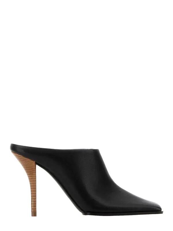 Alaïa Leather Pointed Toe Mules - Black