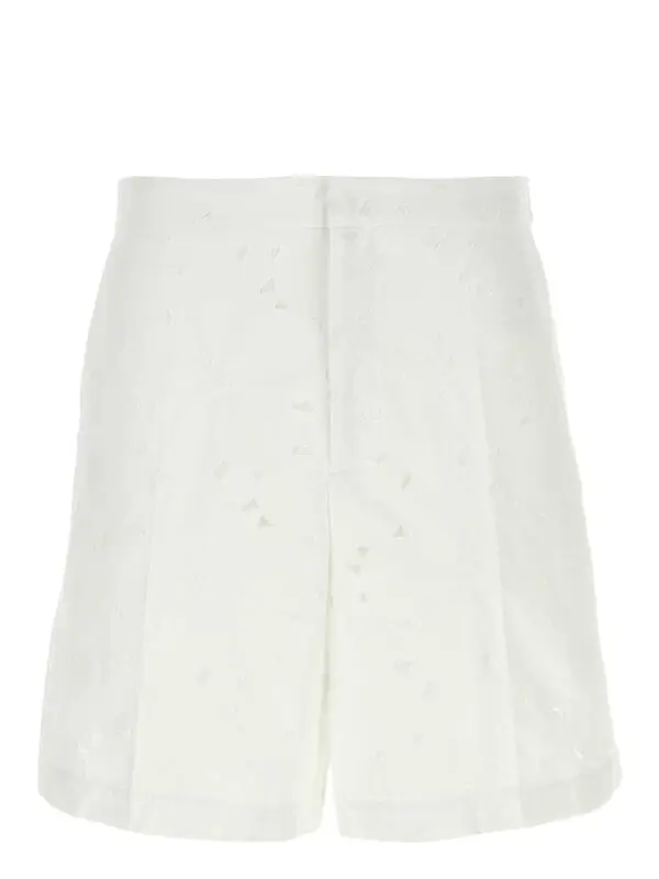 Valentino Garavani Tailored Cotton-blend Bermuda Shorts - White