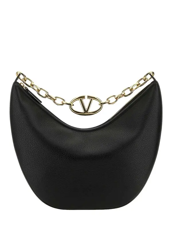 Valentino Garavani Medium Hobo Vlogo Moon Shoulder Bag - Black