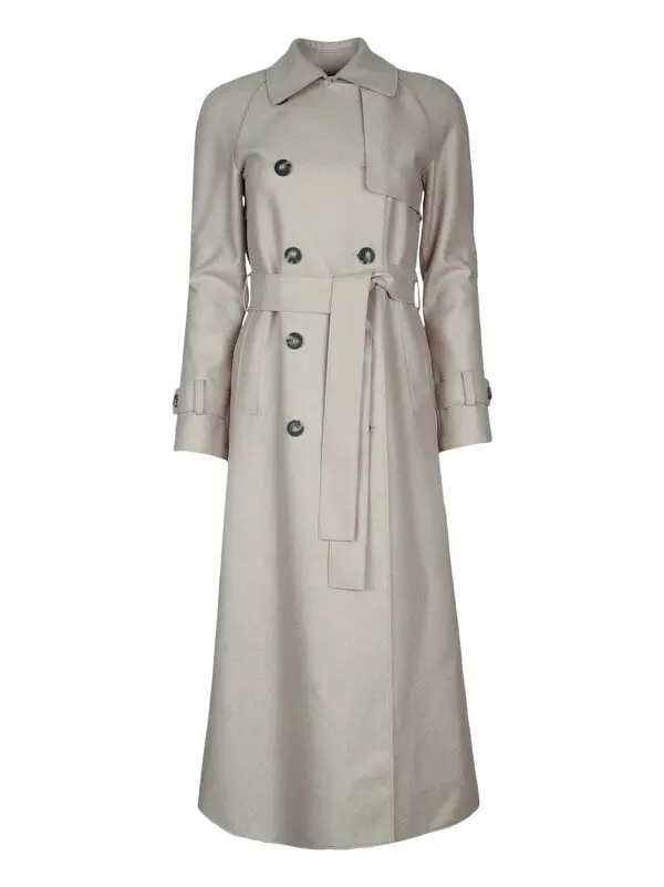 Harris Wharf London Long Pressed Wool Trench Coat - Dove