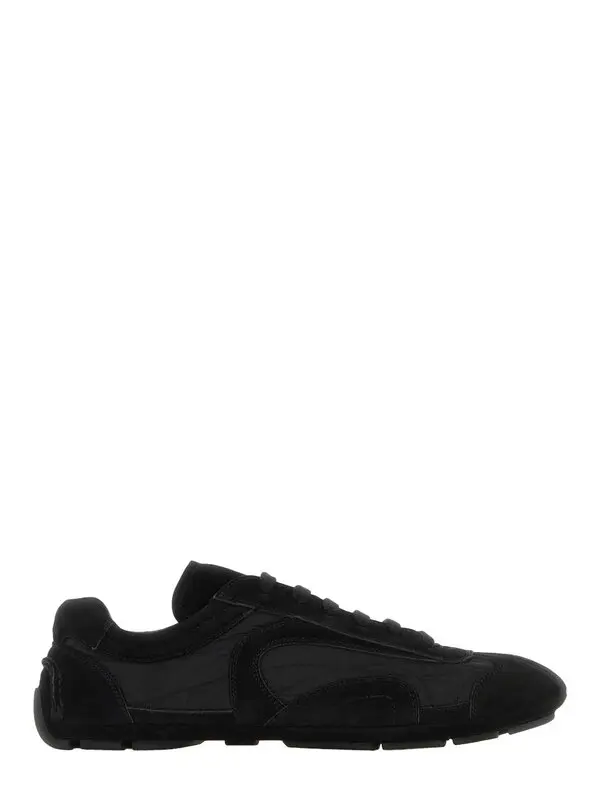 Prada Suede And Re-nylon Montecarlo Sneakers - Black